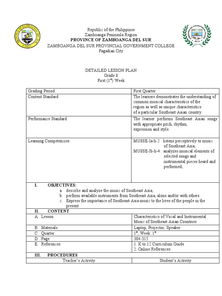 Detailed Lesson Plan | PDF