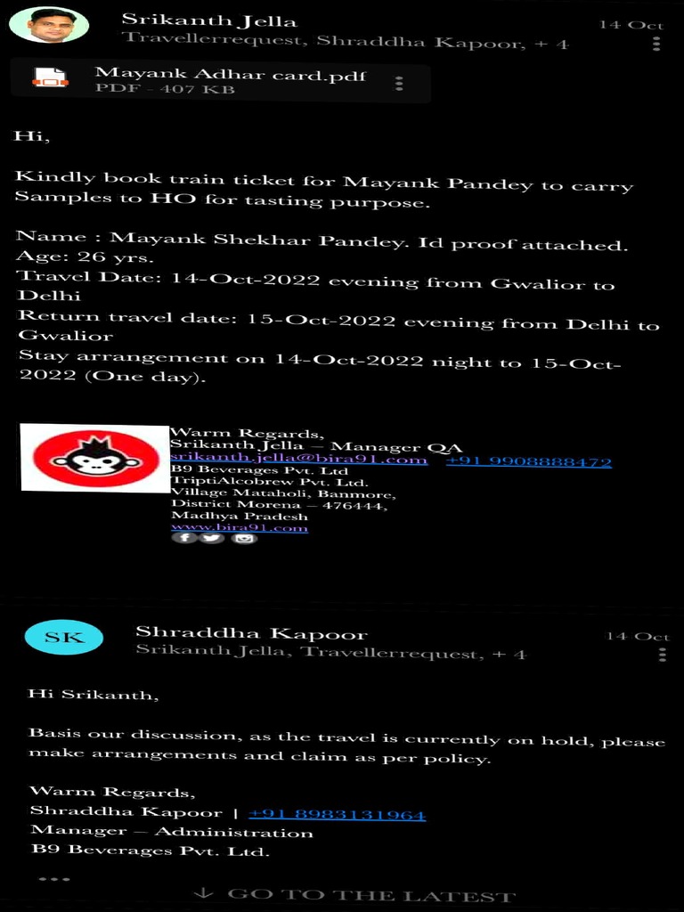 Train Ticket Booking Request | PDF