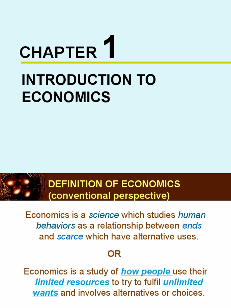 ECO162 - Chapter 1 - Introduction To Economics | PDF | Economics ...