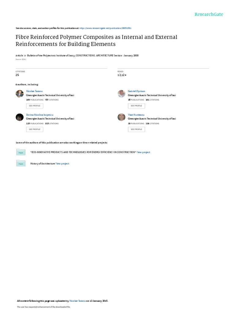 Fibre Reinforced Polymer Composites As Internal and External ...