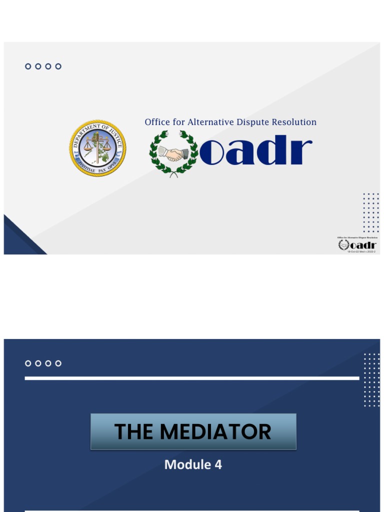 Module IV - The Mediator Ao 04 April 2023 | PDF | Power (Social And ...