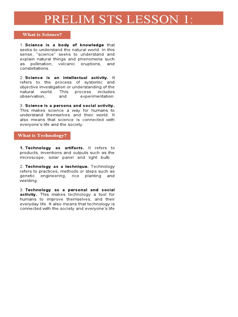 Prelim Science Technology and Society Transes Intro | PDF