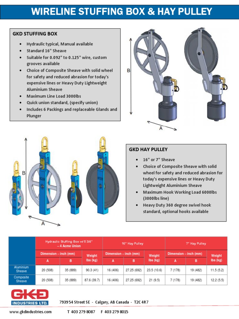 Wireline-Stuffing-Box-Hay-Pulley-Gkd Industries | PDF | Vehicles ...