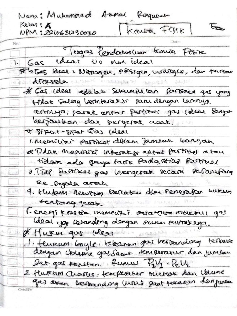 22 - 030 - Muhammad Akmal Rizqullah - Tugas Pendahuluan Kimia Fisik | PDF