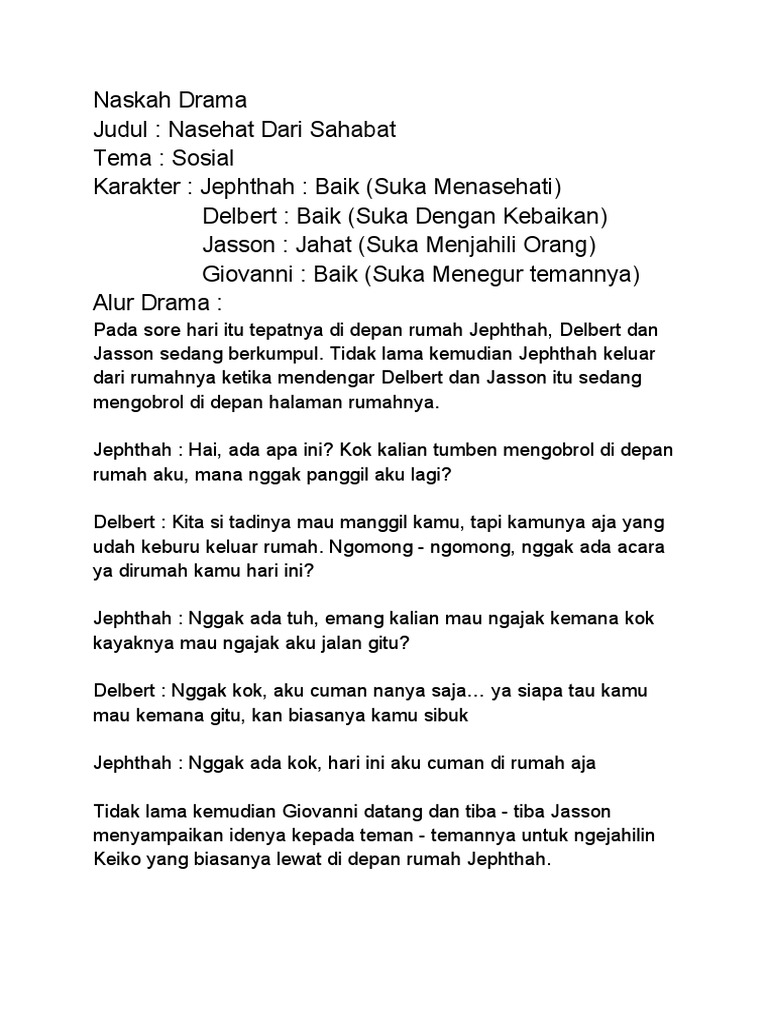 Naskah Drama Sosial | PDF