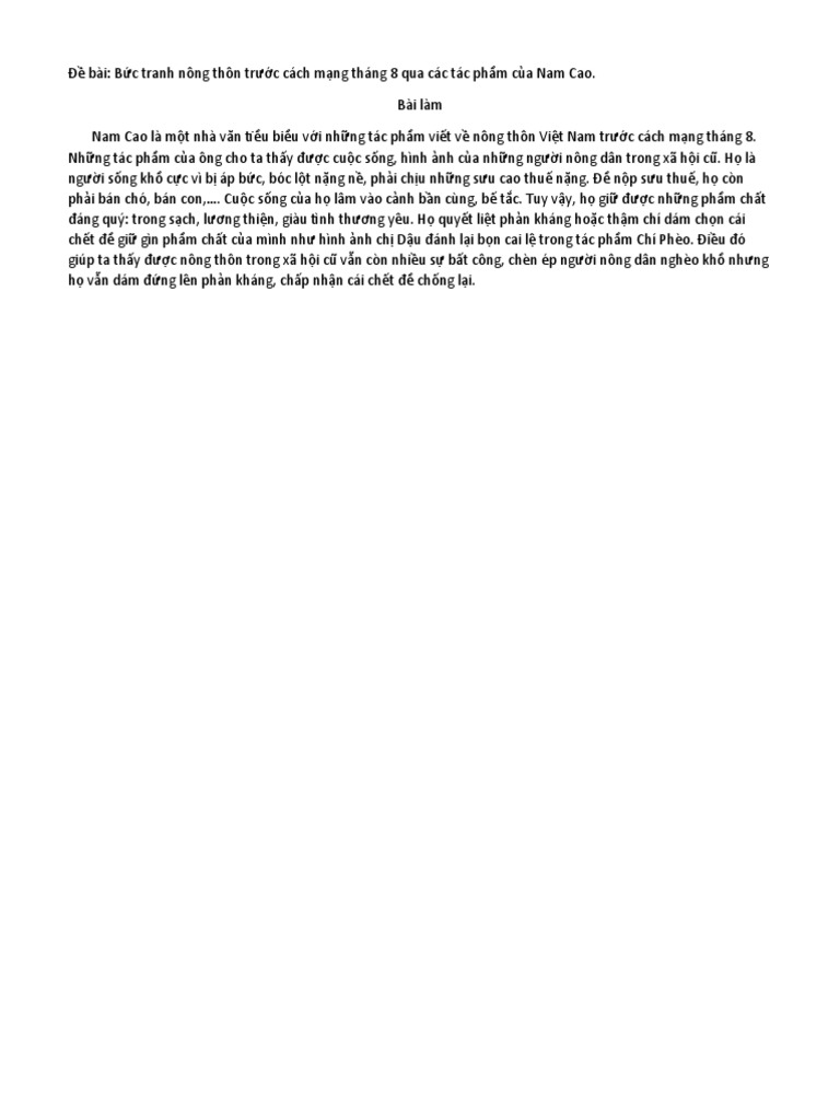 B C Tranh Nông Thôn Trư C Cách M NG Tháng 8 | PDF