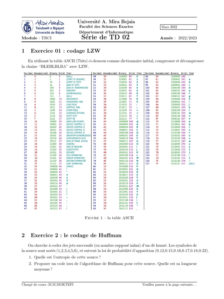 Techniques de codage en informatique | PDF | Compression de données ...