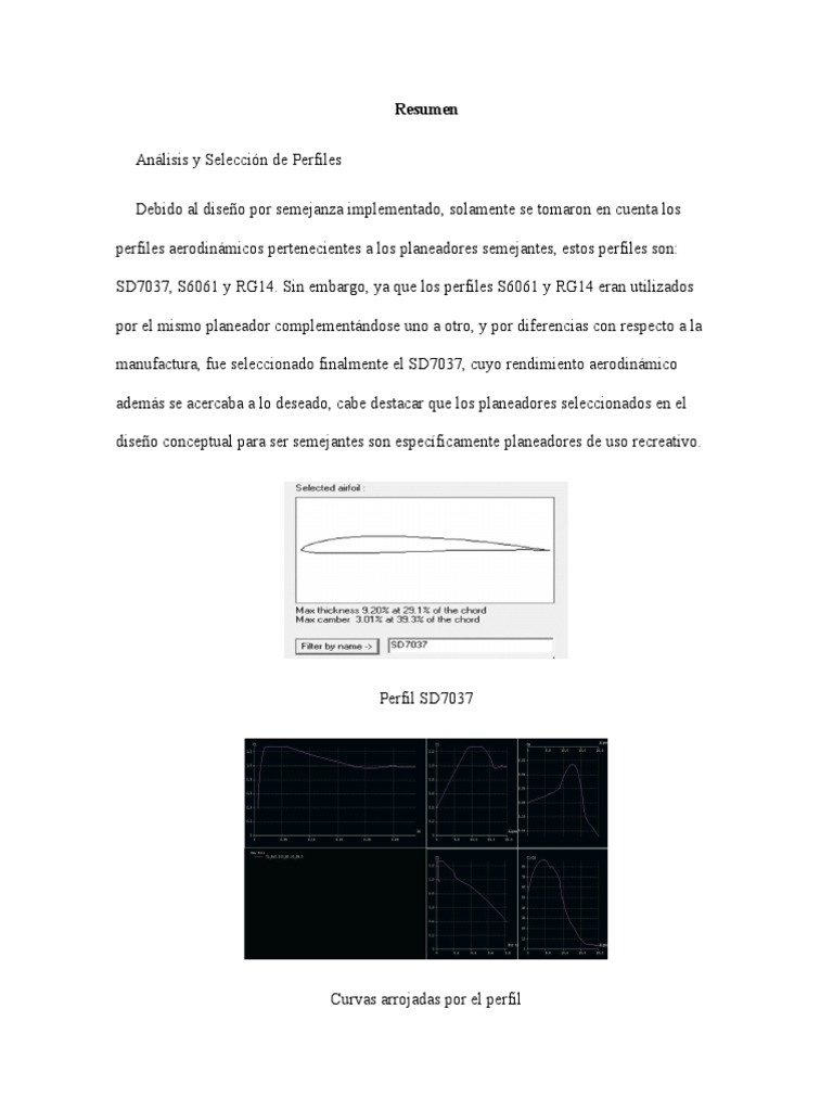Selección del Perfil SD7037 para Planeadores | PDF | Levantar (Fuerza ...