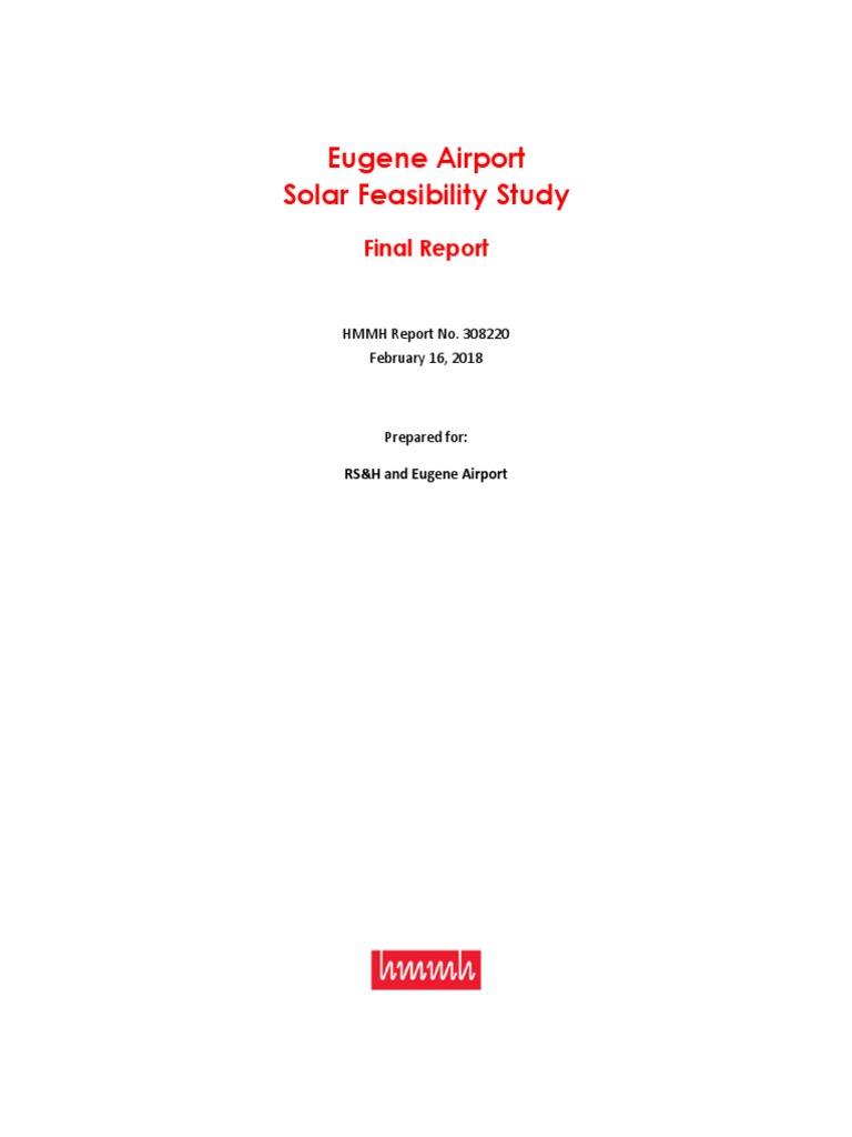 Eugene Airport Solar Feasibility Study | PDF | Solar Power | Airport