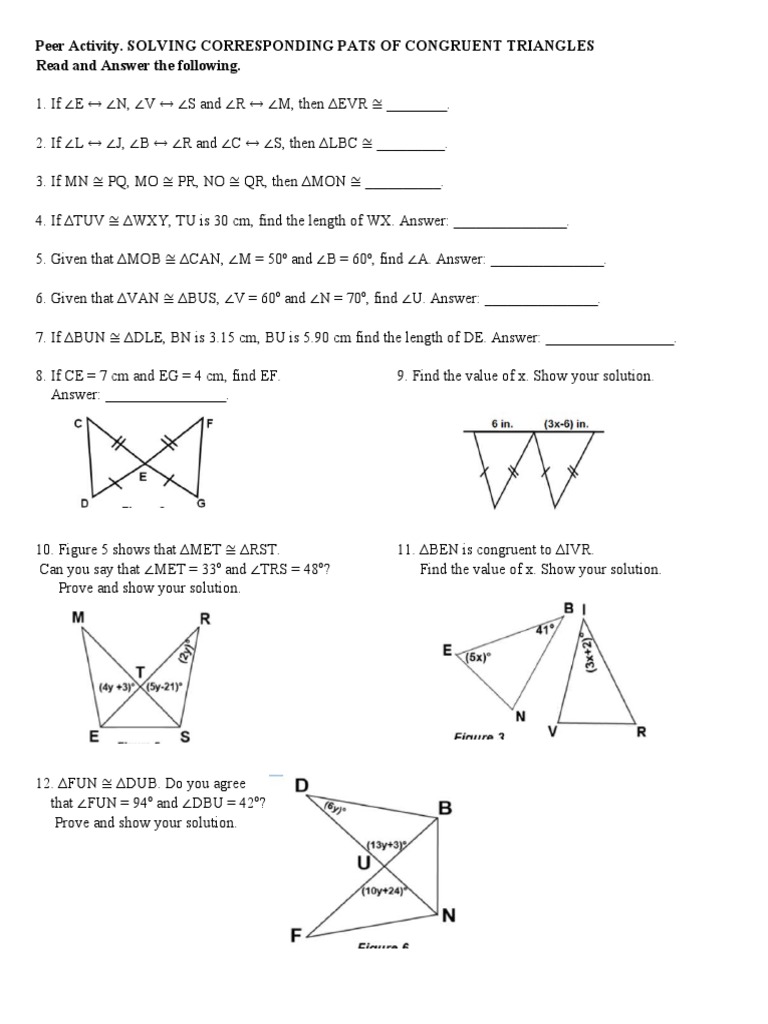 Triangle Correspondence Activities | PDF
