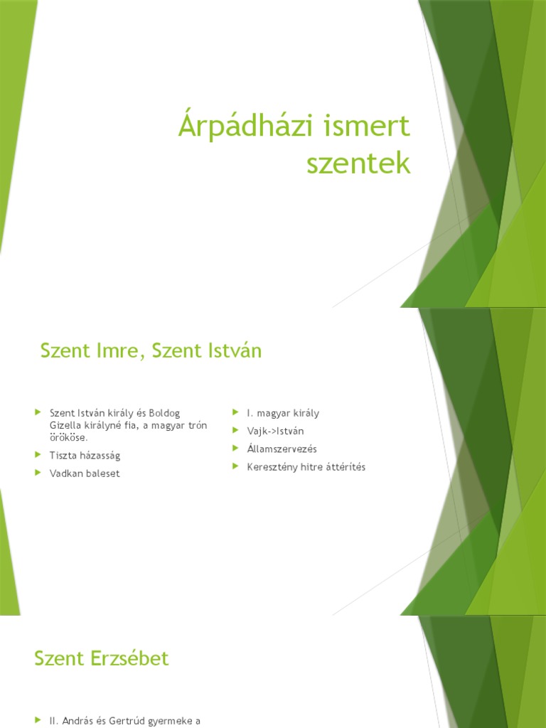 Árpádházi Ismert Szentek | PDF