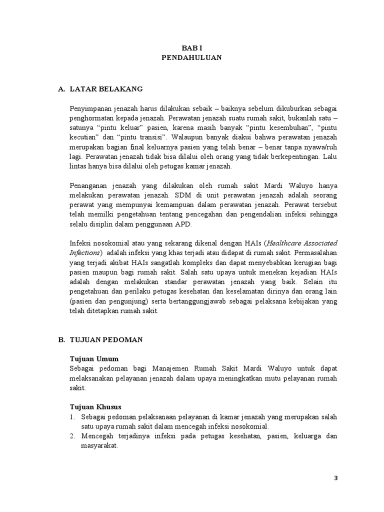 Pedoman Kamar Jenazah New | PDF