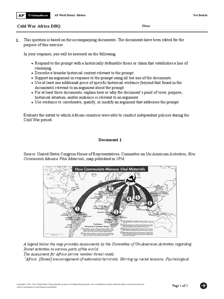 Cold War Africa DBQ | PDF | Somalia | Soviet Union