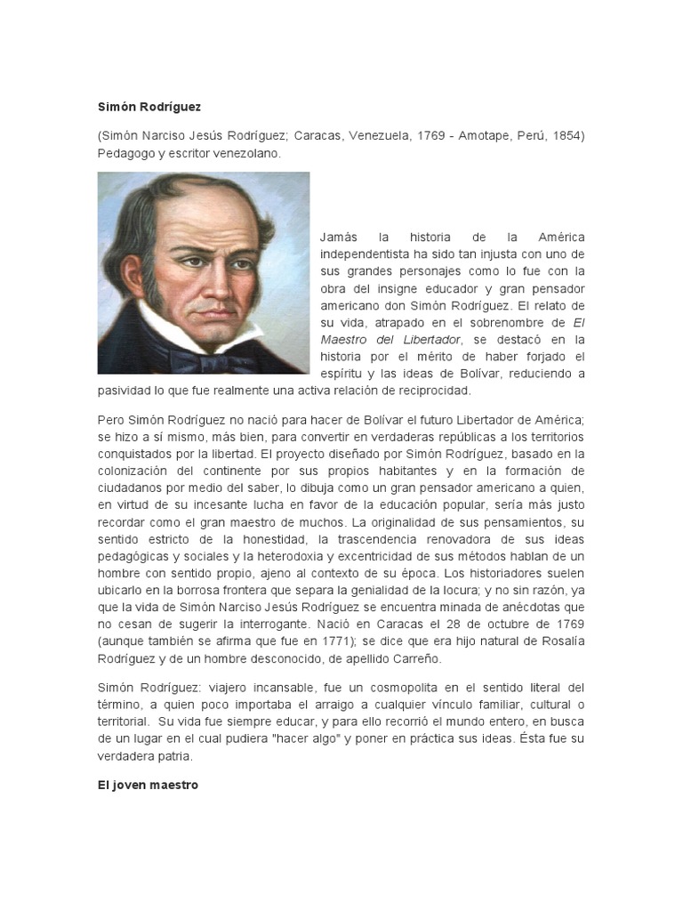 Biografia de Simon Rodriguez 2022 | PDF