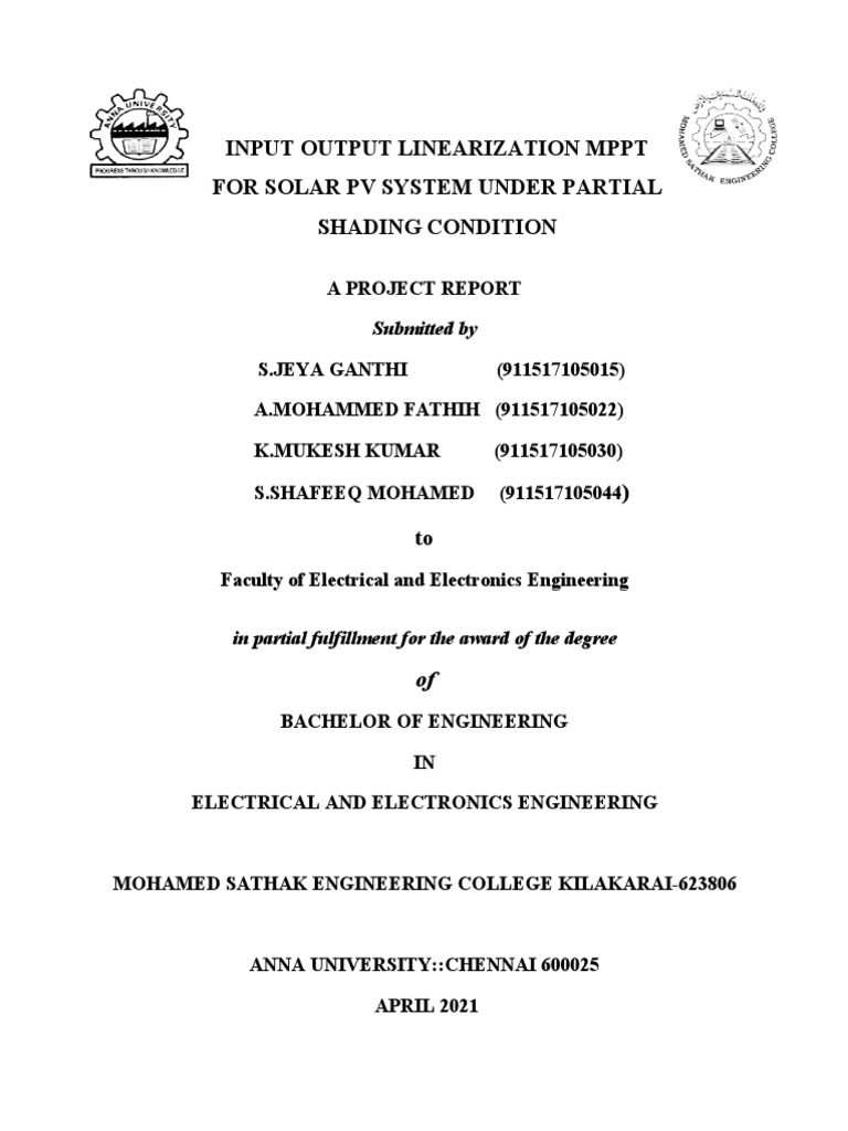 Complete Project Report | PDF | Photovoltaics | Electrical Engineering