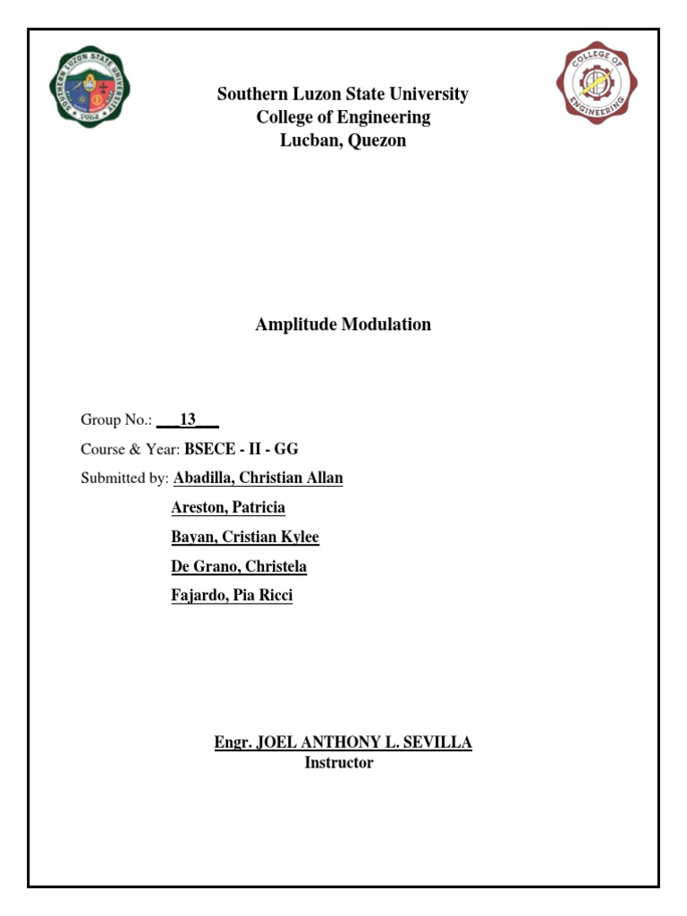 Amplitude Modulation Group 13 | PDF | Modulation | Amplitude