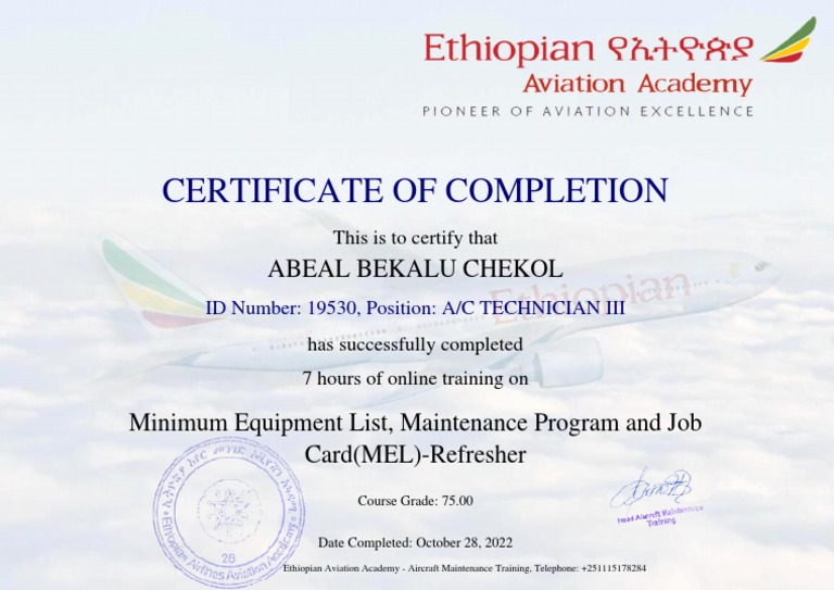 ABEALB MEL - MEL Certificate - Refresher | PDF