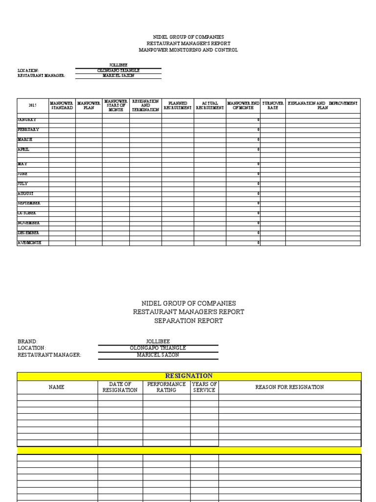 manpower planning template | PDF | Employee Relations | Business