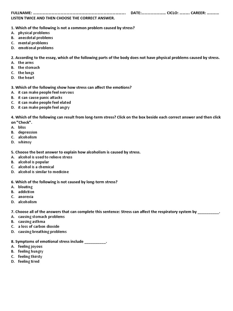 Reading and Listening Test | PDF