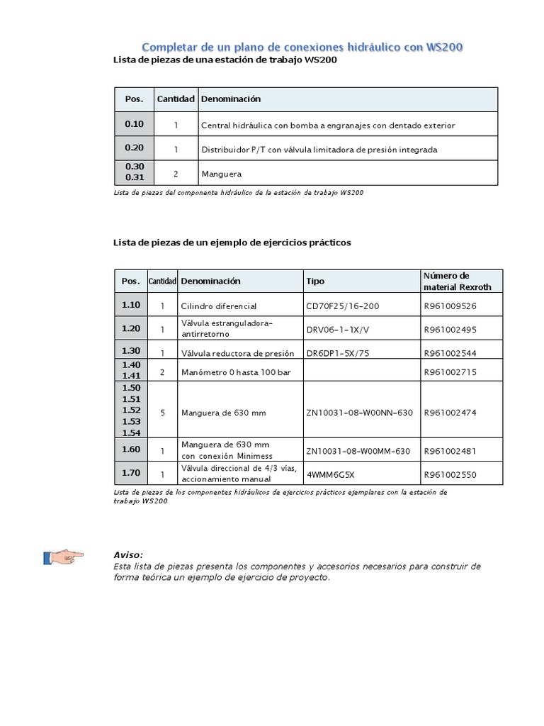 Lista de Piezas Hidráulicas WS200 | PDF | Tecnología