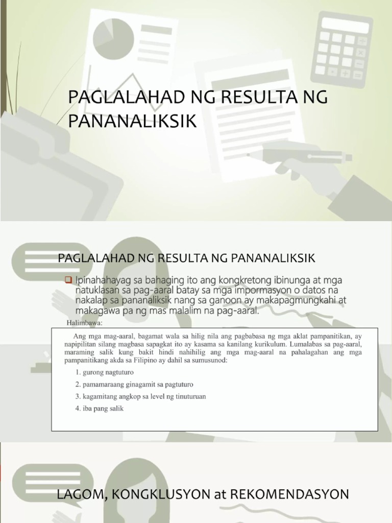 Aralin 13 Paglalahad NG Resulta NG Pananaliksik | PDF