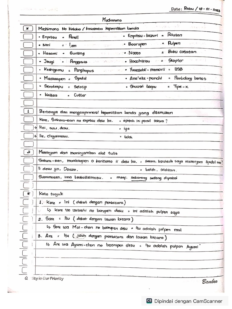 Bahasa Jepang - Mochimono | PDF