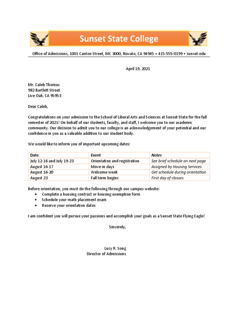 SC WD 3 ThomasWelcomeLetter AidanMolloy | PDF