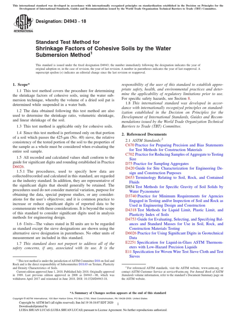 ASTM D4943.27594 | PDF