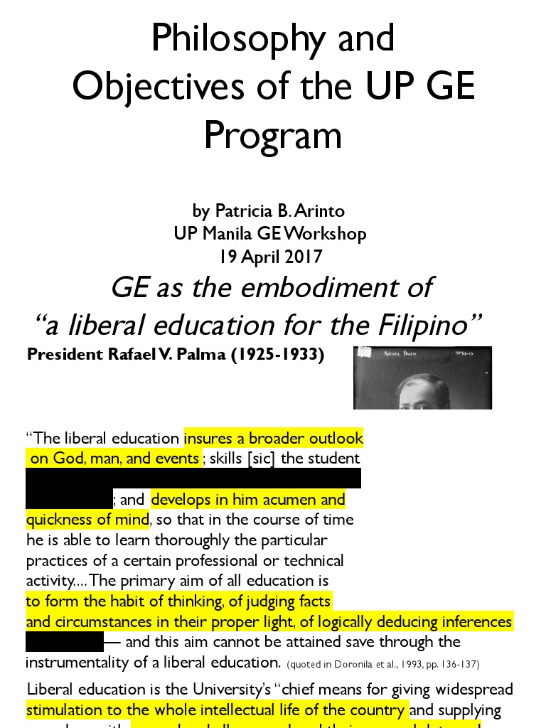 The Philosophy of The UP GE Program | PDF | Thought | Inquiry