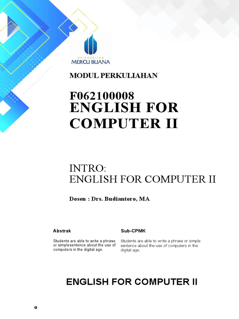 Modul 1 English For Computer Ii | PDF | Computer Science | Science Modul 1 English For Computer Ii | PDF | Computer Science | Science