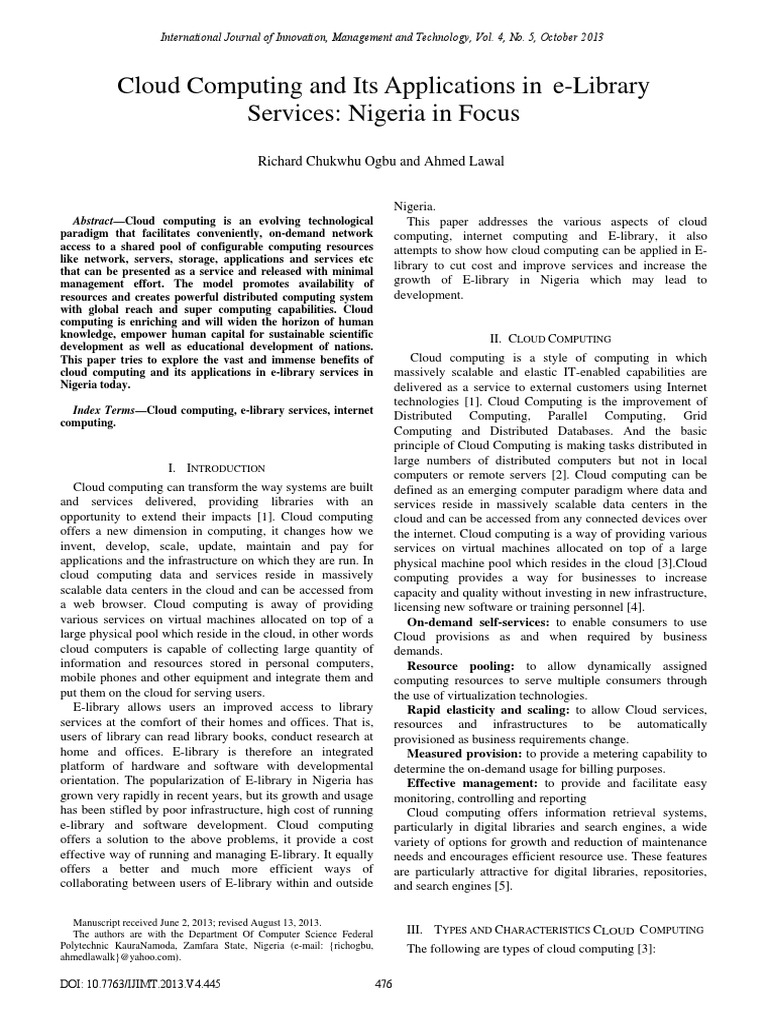 Cloud Computing and Its Applications I - Library | PDF | Cloud Computing | Software As A Service