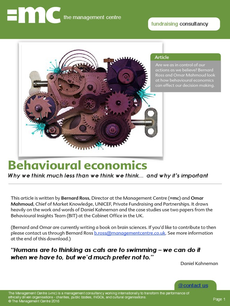 Behavioural Economics | PDF | Behavioral Economics | Decision Making