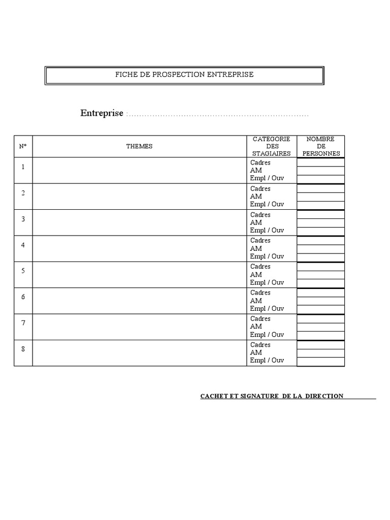 Fiche de Prospection | PDF