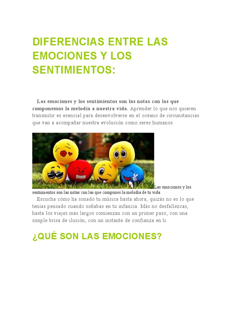 Diferencias Entre Las Emociones y Los Sentimientos | PDF | Las emociones | Asco