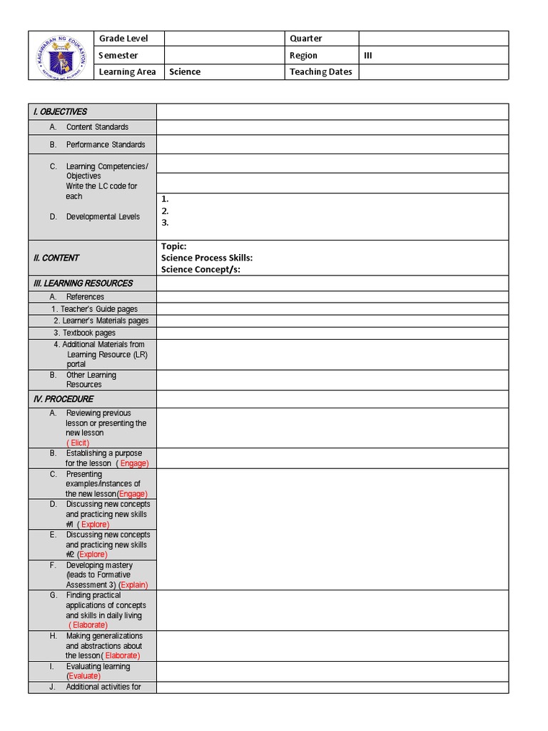 DLP Template DepEd | PDF | Learning | Cognitive Psychology