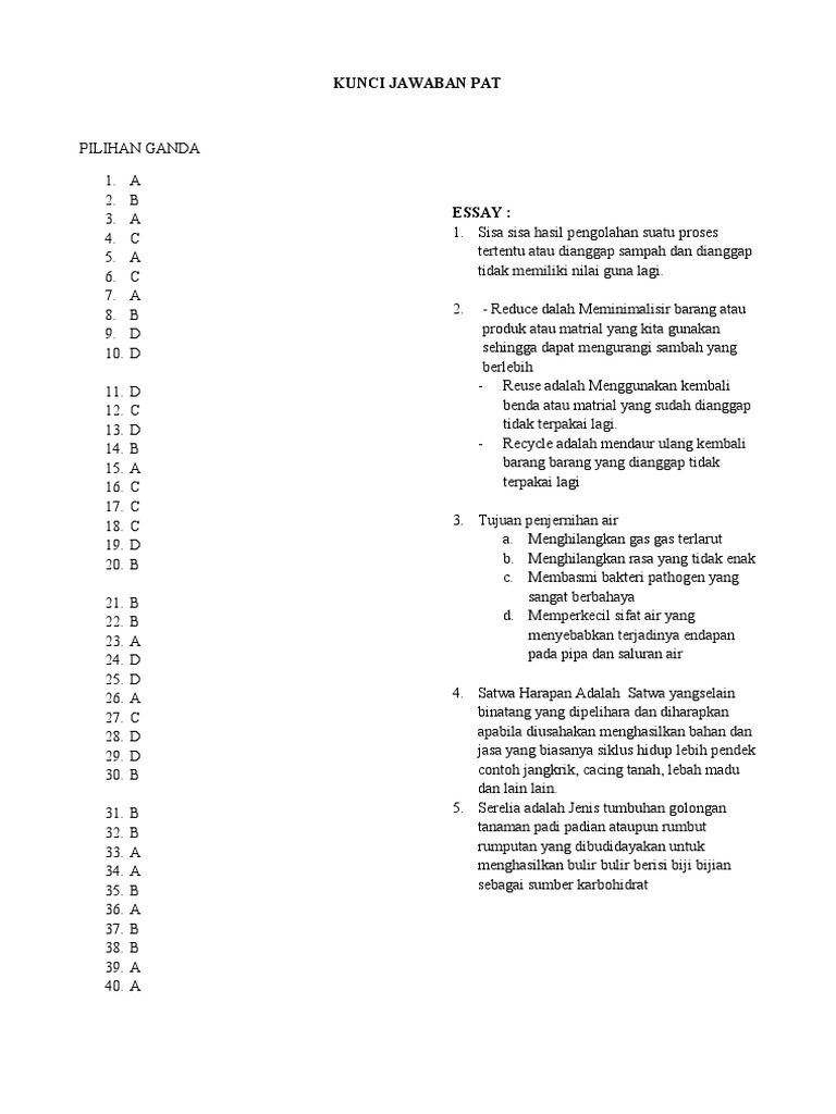 Jawaban PAT Prakarya K8 | PDF