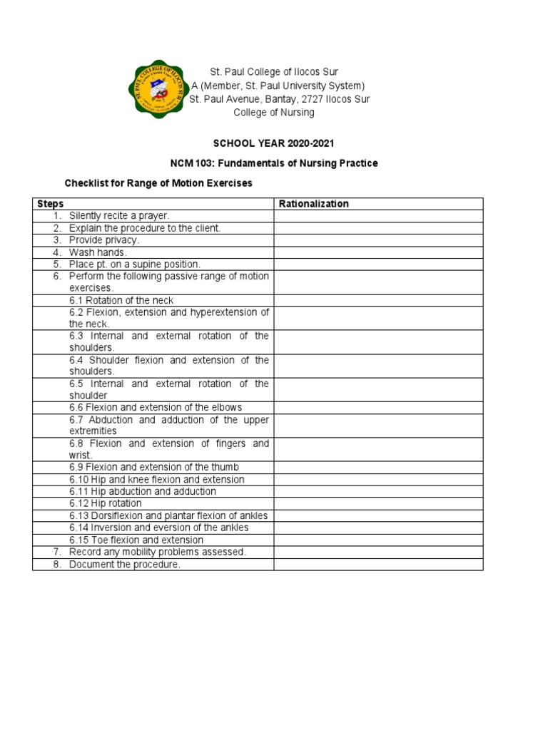Checklist-for-ROM | PDF