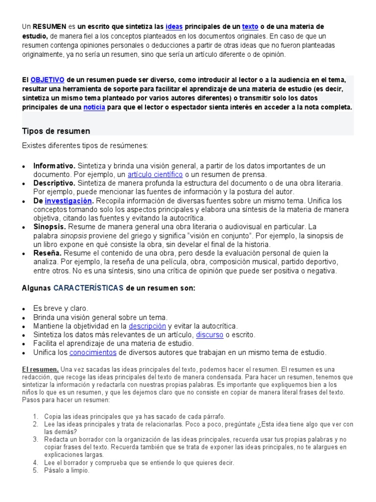 Un RESUMEN Es | PDF | Tierra | Pensamiento