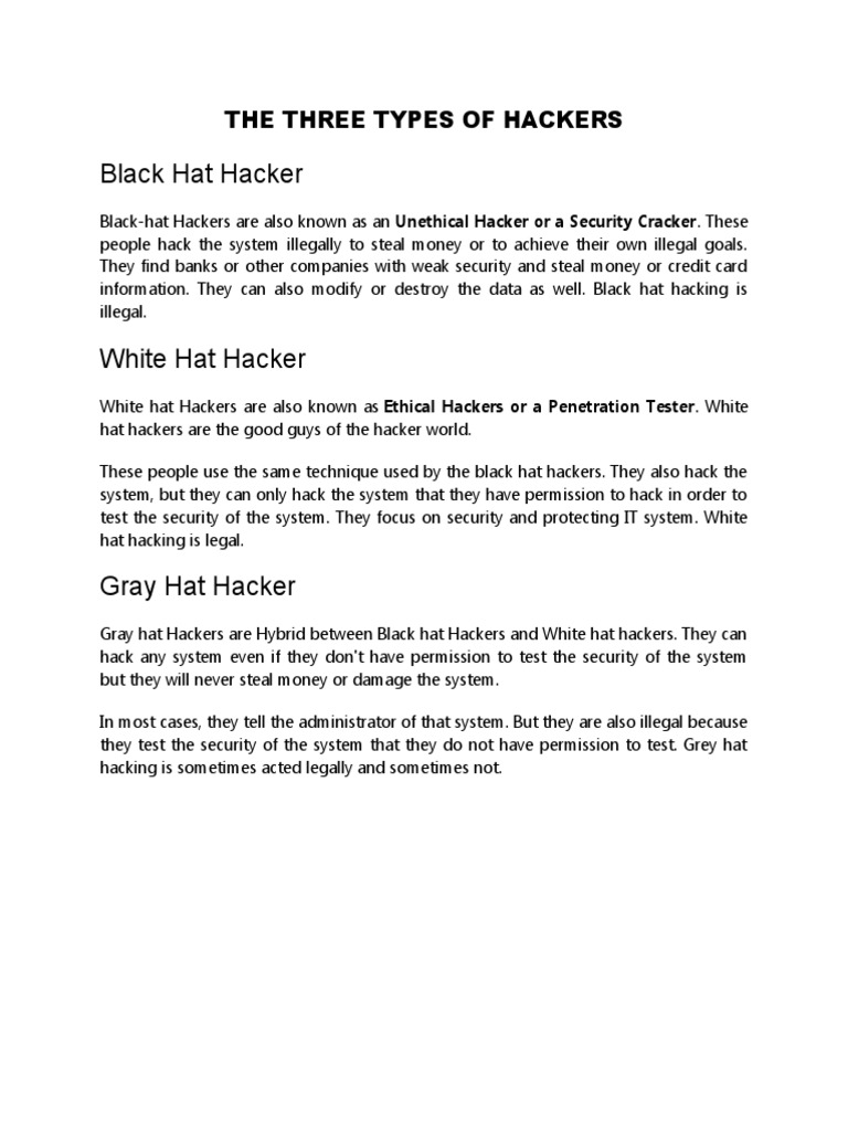 The Three Types of Hackers | PDF
