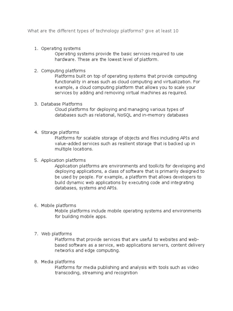 Platform Technologies | PDF