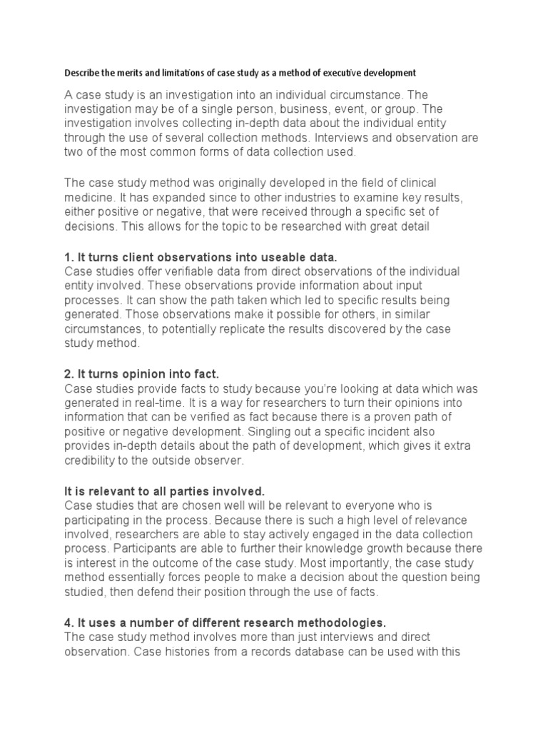 Case Study Adv and Disadv | Download Free PDF | Methodology | Data