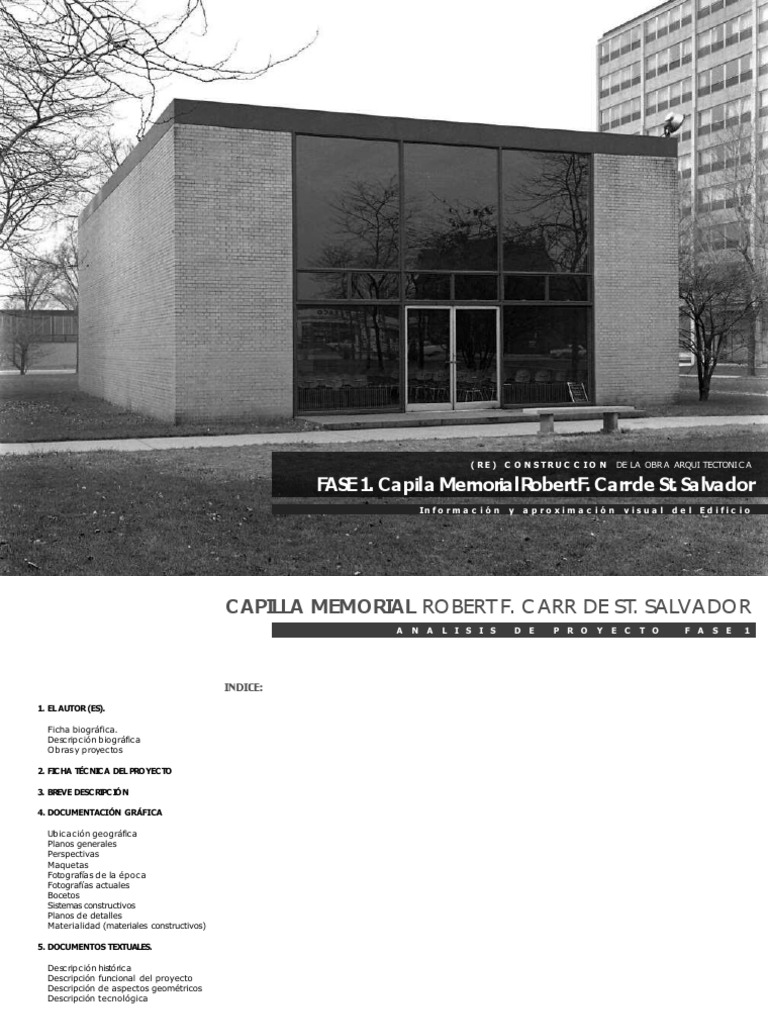 Análisis de la Capilla Memorial R. F. Carr | PDF | Diseño ...