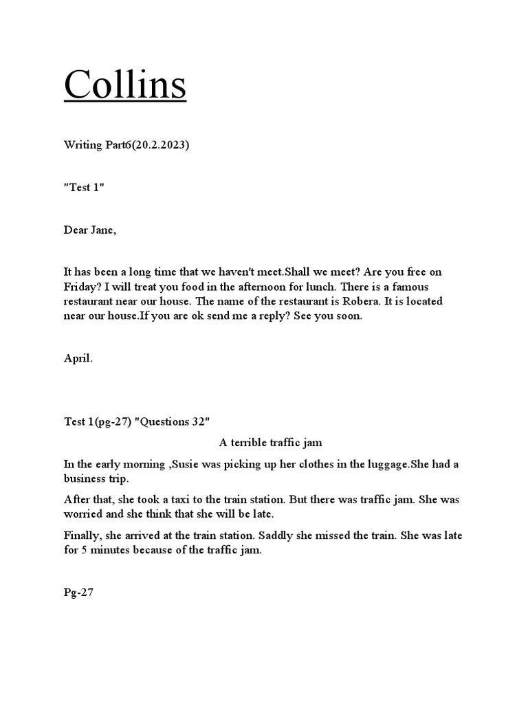 Collins Writing | PDF