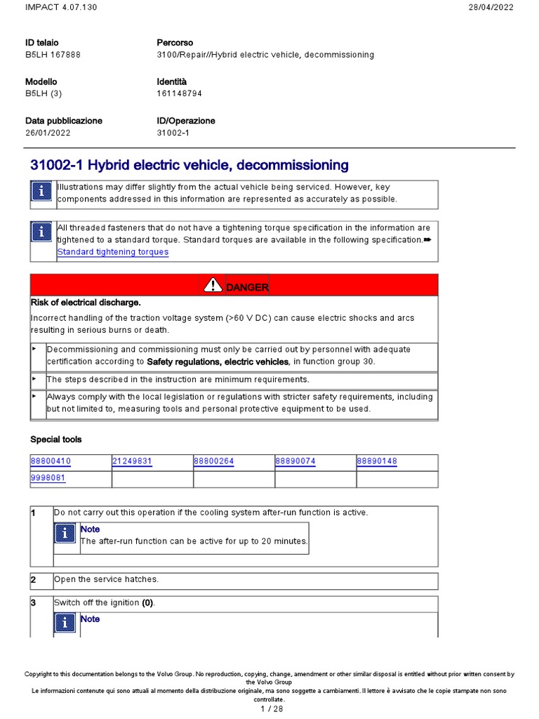 VOLVO 7900, HYBRID Decommissioning | PDF | Electrical Engineering ...