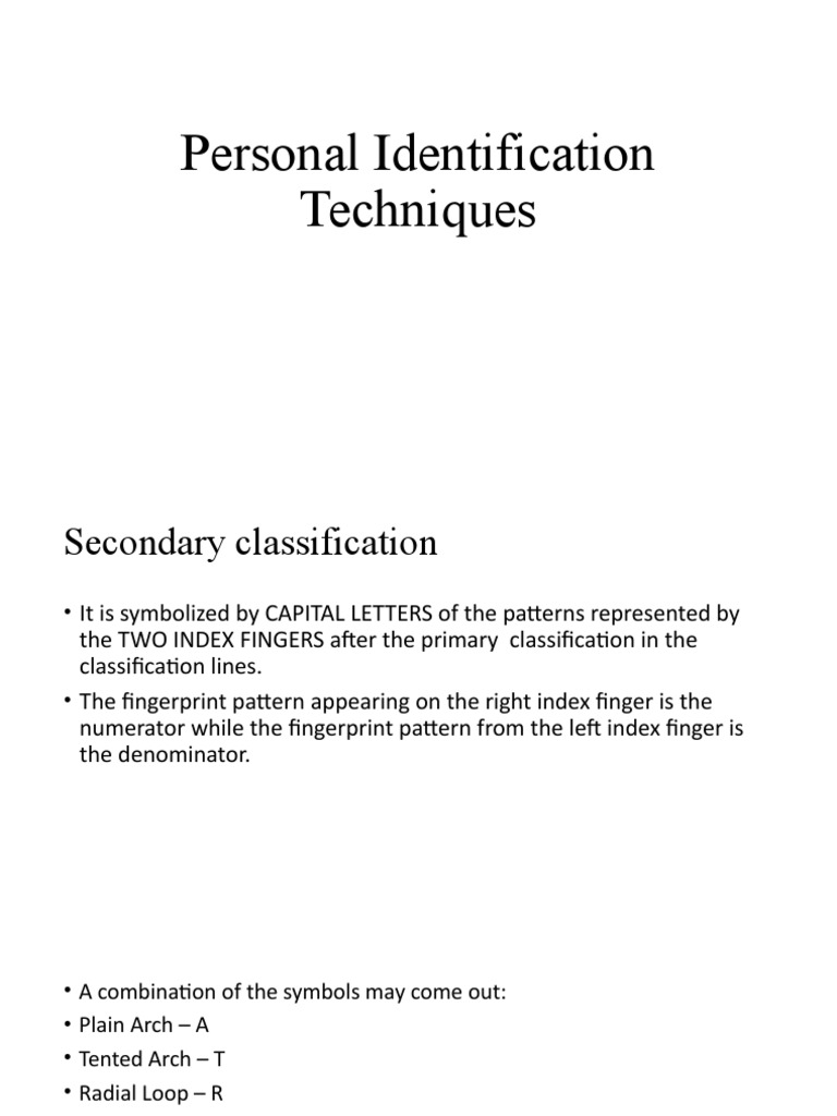 Personal Identification Techniques | PDF