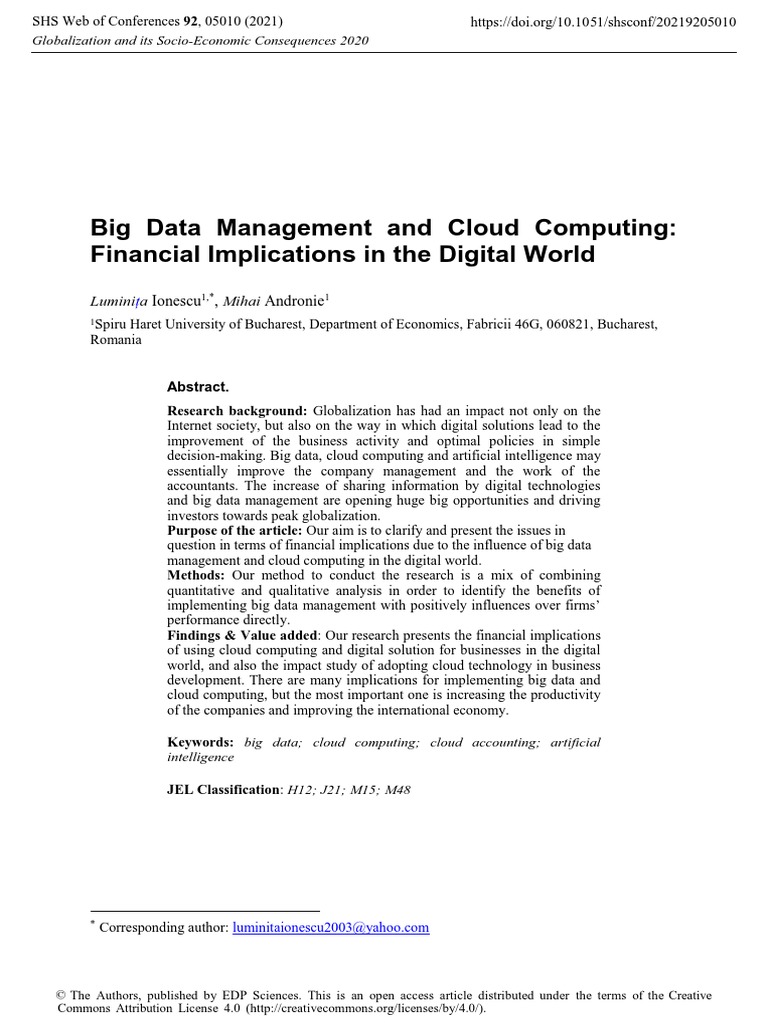 Big Data Management and Cloud Computing | PDF | Cloud Computing | Big Data