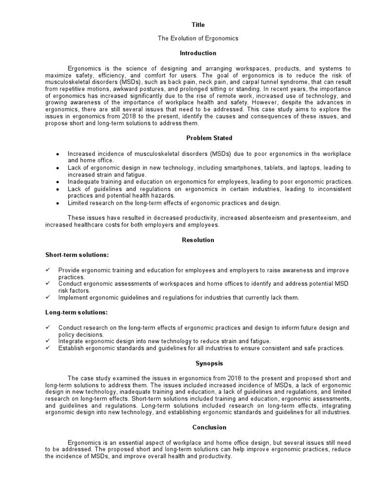 Addressing Hand Ergonomics Issues | PDF | Human Factors And Ergonomics ...