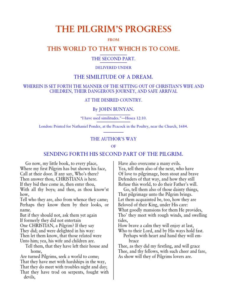 Pilgrim's Progress Part II: Christiana's Journey | PDF | The Pilgrim's ...