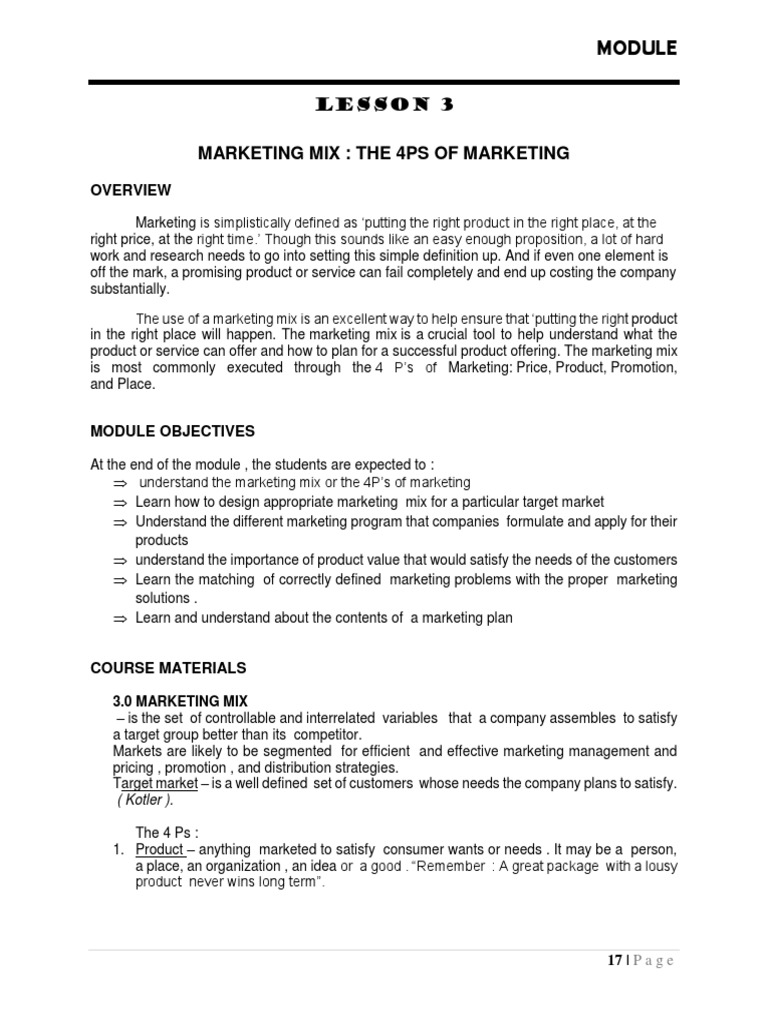 INDUSTRIAL MARKETING SYSTEM - Lesson 3 Marketing MIX | PDF | Marketing ... INDUSTRIAL MARKETING SYSTEM - Lesson 3 Marketing MIX | PDF | Marketing ...
