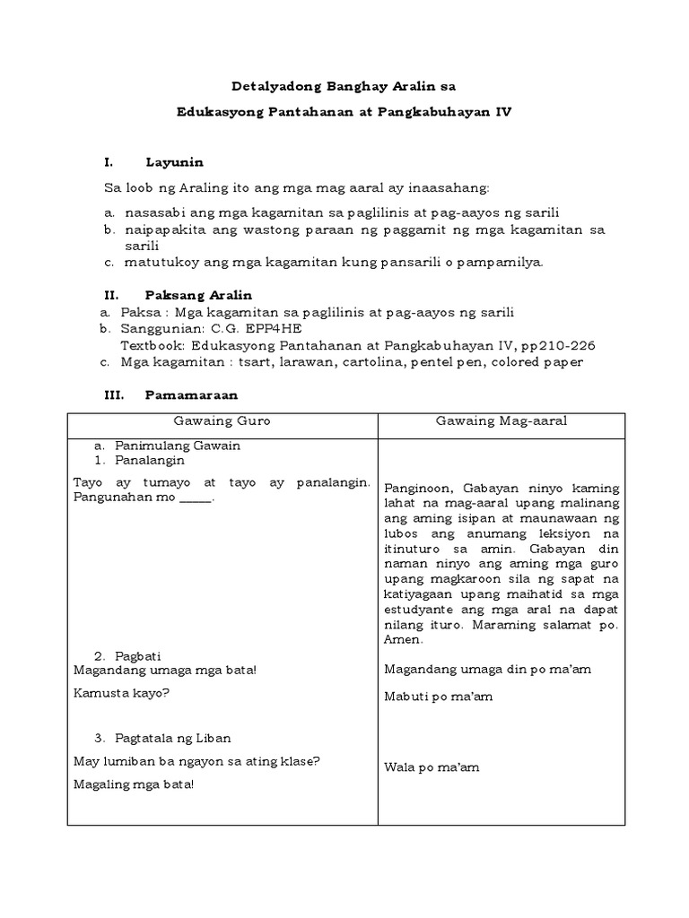 Detailed Lesson Plan in EPP 4 | PDF